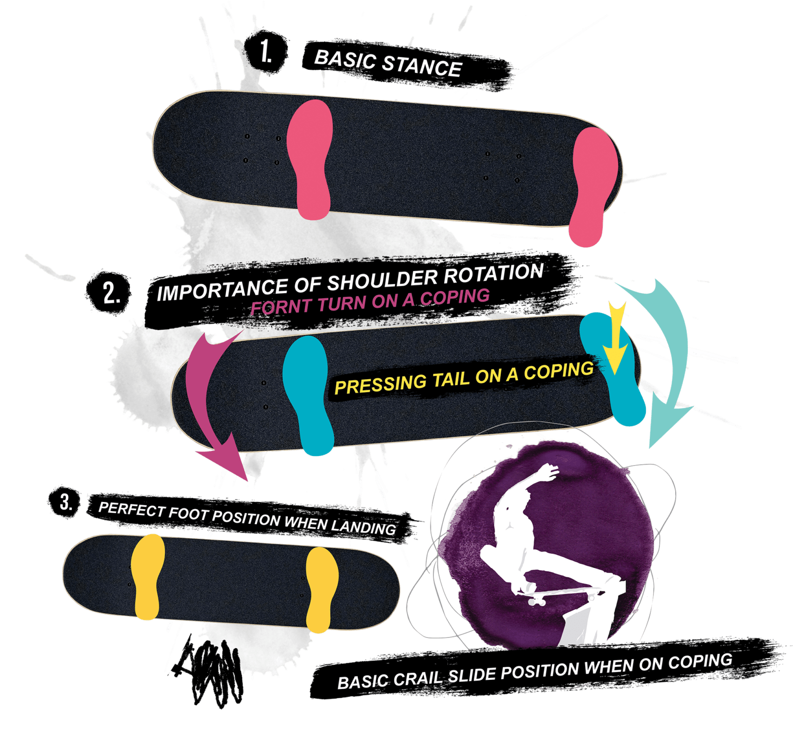 How to Crail Slide on a Skateboard (With Images) - Silent Skate